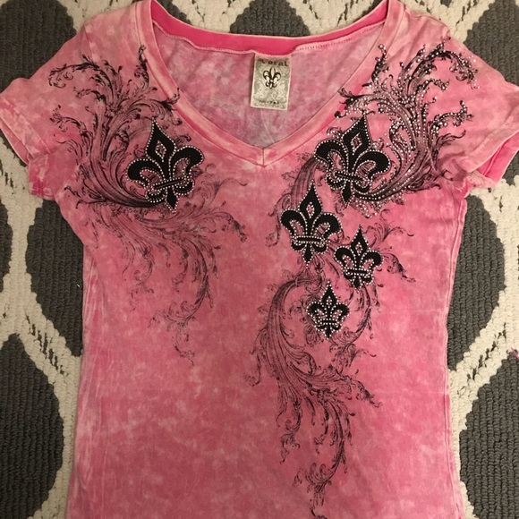 Vocal | Tops | Womens Vocal Pink Bling Rhinestone Shirt Small | Poshmark